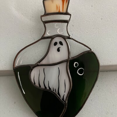 Halloween Stained Glass Ghost Halloween Spirit Custom Stained Glass ...
