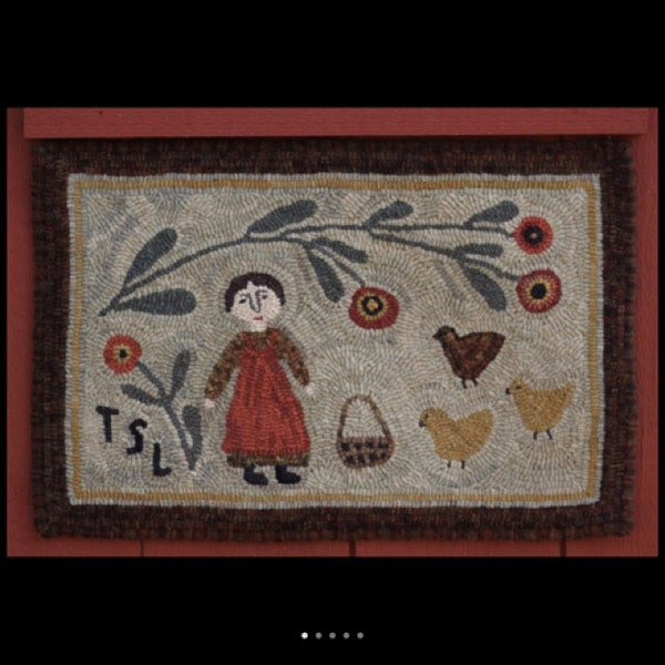 Rug Hooking Pattern, Cottage Garden, Primitive Hooked Rug Pattern ...