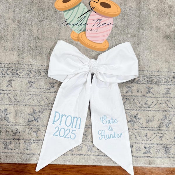 Hoco Custom Embroidered Bouquet Wrap Sash Bow Prom Bouquet Sash With ...