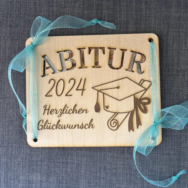 Laser File Abitur 2025 + 2026 Cash Gift Wooden Card SVG Laser File Abi ...
