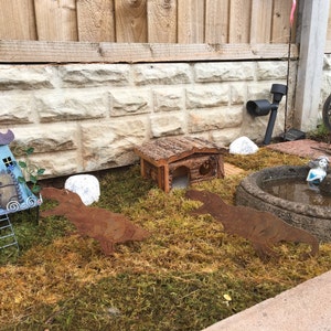 Rusty Metal T-rex Dinosaur Fence Post Topper Garden Ornaments Art ...