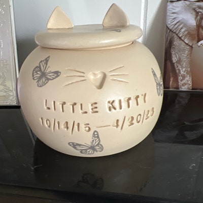 Calico Cat Urn Spots Cat Urn Ceramic Urn for Ashes Pottery - Etsy