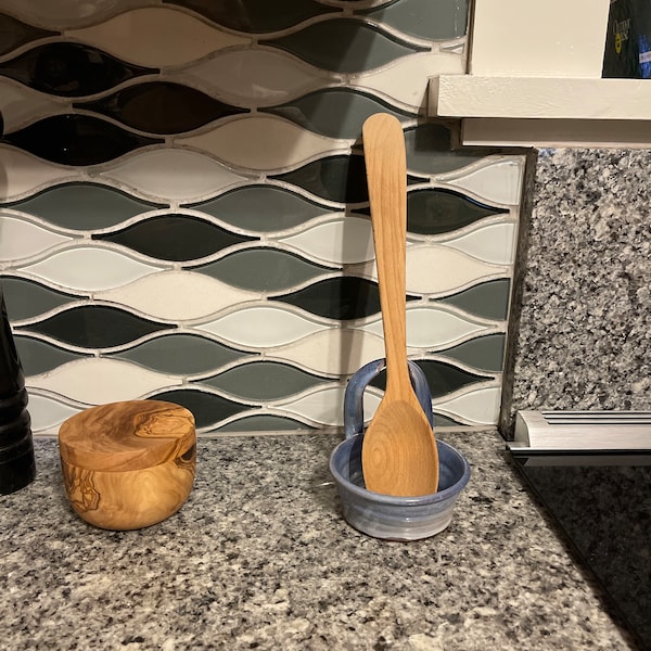 Ceramic Upright Spoon Rest, Handmade Pottery Standing Spoon Holder ...