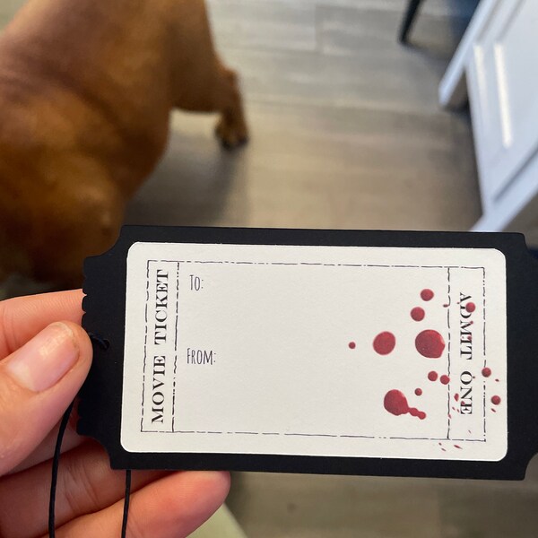 Horror Movie Ticket Gift Tag - Etsy