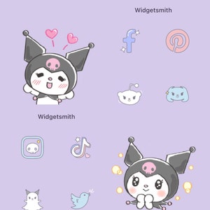 IOS 16 App Icons 540 Icons Cute Kawaii Purple Goth Bunny Cartoon Anime ...