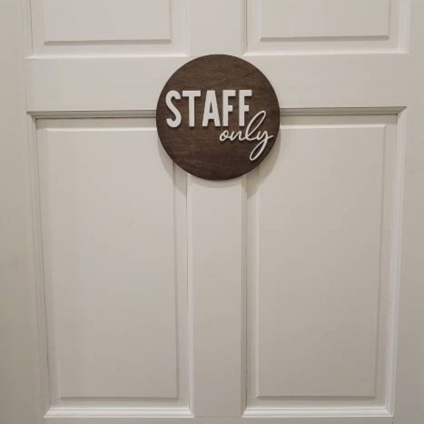 3D Staff Only Sign Business Door Signs Employees Only Sign Boutique ...
