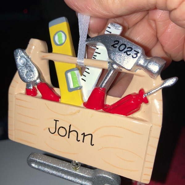 Tool Box Ornament, Personalized Tool Chest Christmas Ornament, Handyman ...