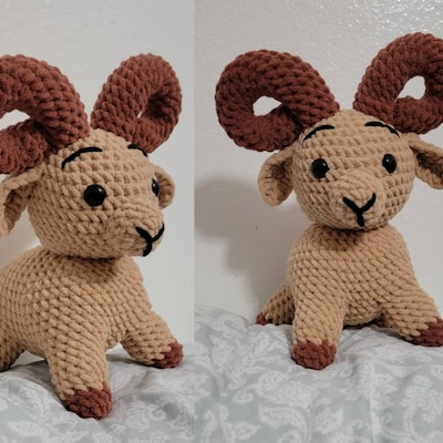 Amigurumi Ram Pattern, Crochet Pattern Ram, Large Plushie Amigurumi ...
