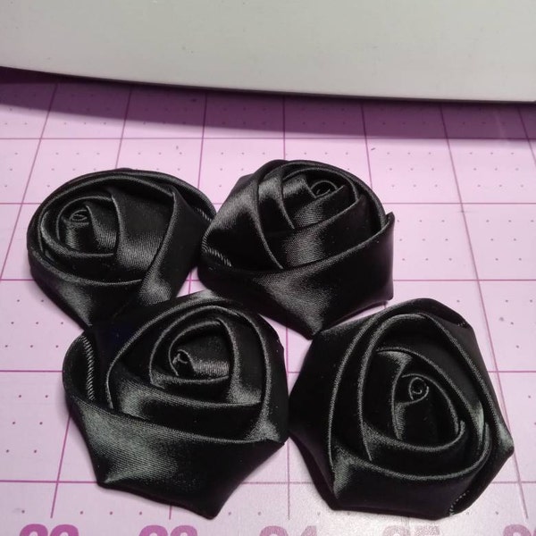 2" Satin Rolled Roses, Satin Rosette, Silky Rose, Satin Fabric Rosette ...