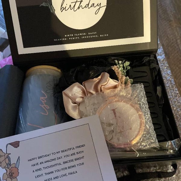 Happy Birthday Gift Box for Her, Personalized Birthday Box With Spa ...