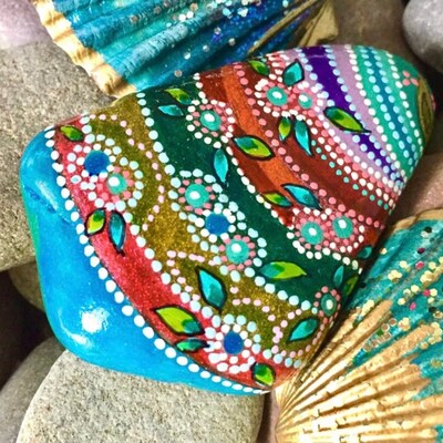 Tiny Tropical Sunshine / Tiny Painted Rocks/painted Stones/desk Art ...