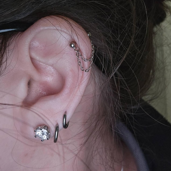 Dainty Sun Daith Ring, Hinged Clicker Hoop, 16ga 8mm or 10mm, Unisex ...