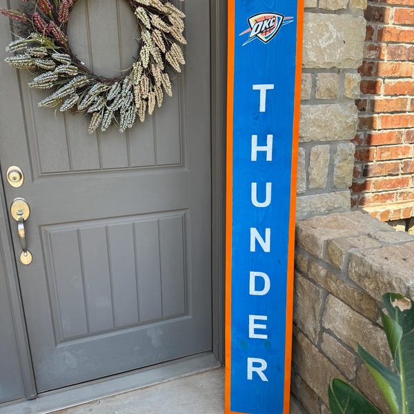 OKC Thunder Porch Leaner Sign - Etsy