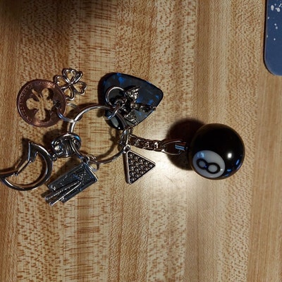 Pool Table and Rack Key Ring/ Keychain / Zipper Pull Billiards Table ...