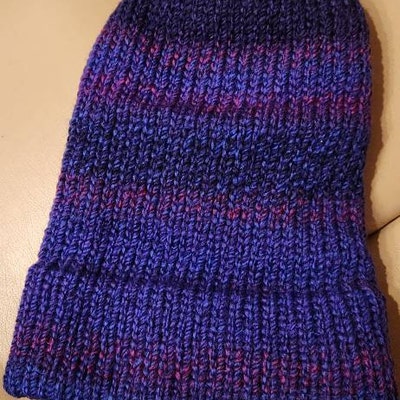 The Kodiak Fisherman Beanie Hat With Brim Brown & Blue Knitted Hat ...