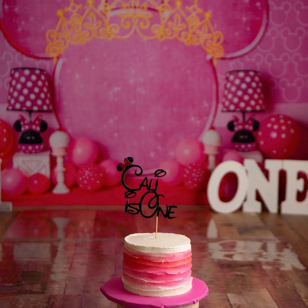 One Minnie Mouse Cake Topper, One Cake Topper, 1st Birthday Minnie ...