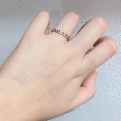 Gold Filigree Ring, Rose Gold Lace Band, Delicate Lace Wedding Ring in ...