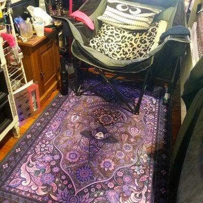 Art Deco House Fly Rug, Bug and Flowers Vintage Rug, Floral Persian Rug ...