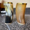 Ox Horn Viking Drinking Mug Cups With Natural Finish Ale Beer Wine ...