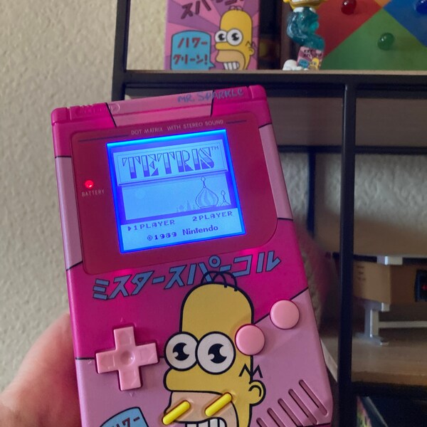 Custom Backlit Simpsons Gameboy DMG, Modded Bivert Nintendo Game Boy ...