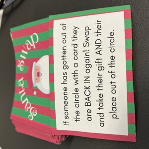Santa Swap Gift Exchange Game: Printable Holiday Cards (PDF) - Etsy