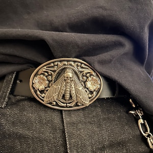 Large Dead Head Moth Belt Buckle Metal Insect Death Goth - Etsy