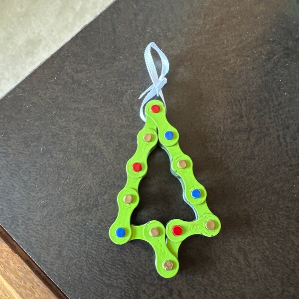 Christmas Tree Bicycle Ornament. Hand Made From Recycled Bicycle Chain ...