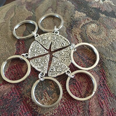 SALE 6 Slice Pizza Keychain Also Sets of 7 , 8 , 9 , 10 Pie Order ...