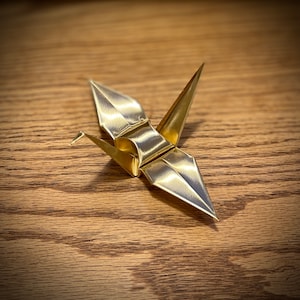Brass Origami Crane Japan Handmade Metal Craft Christmas Birthday ...