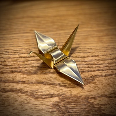 Brass Origami Crane Japan Handmade Metal Craft Christmas Birthday ...