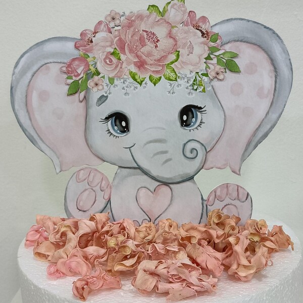 Watercolor Girl Elephant Clip Art, Very Cute Little Peanut,pink Gray ...