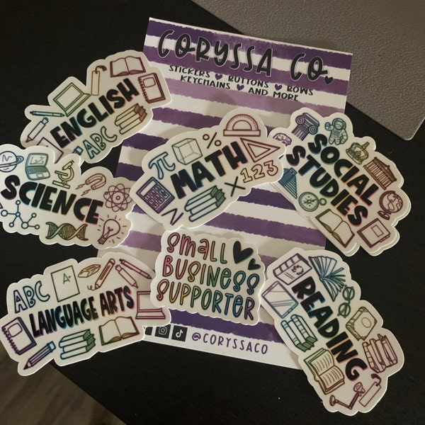 Choice of School Subject Sticker | Math English Science Social Studies ...