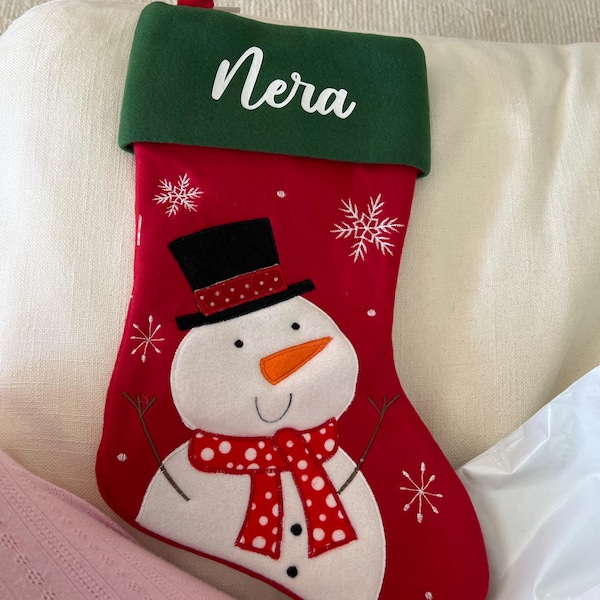 Red & Green Personalized Christmas Stockings | Custom - Etsy
