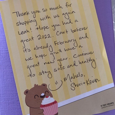 Note Card Thank You Mochi A2 - Etsy