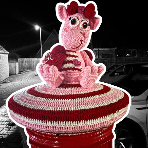 Dragon Crochet Pattern, Valentine Dragon, Pink Dragon (english PDF File ...