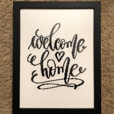 Welcome Home, Cross Stitch Pattern, Modern Counted Xstitch Easy Cross ...