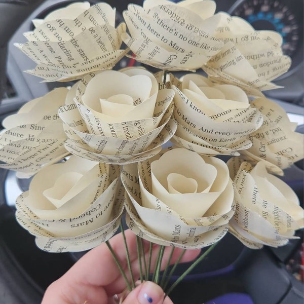 Custom Song Lyrics Paper Flowers, Wedding Vows, Paper Anniversary ...