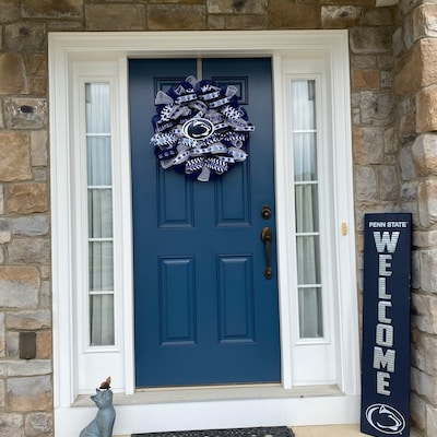 Penn State Wreath, Penn State Deco Mesh Wreath, Penn State Ribbon, Penn ...
