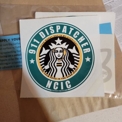 911 Dispatcher Sticker, Emergency Communications, Thin Gold Line ...