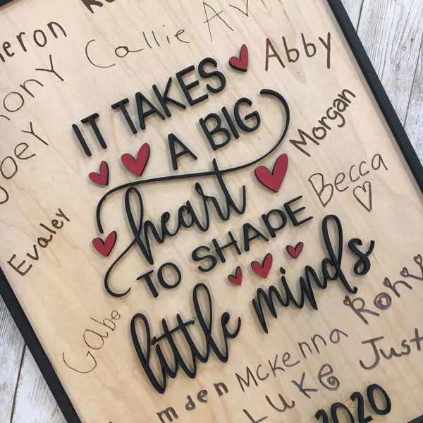 It Takes A Big Heart to Shape Little Minds SVG Teacher Gift Digital Cut ...