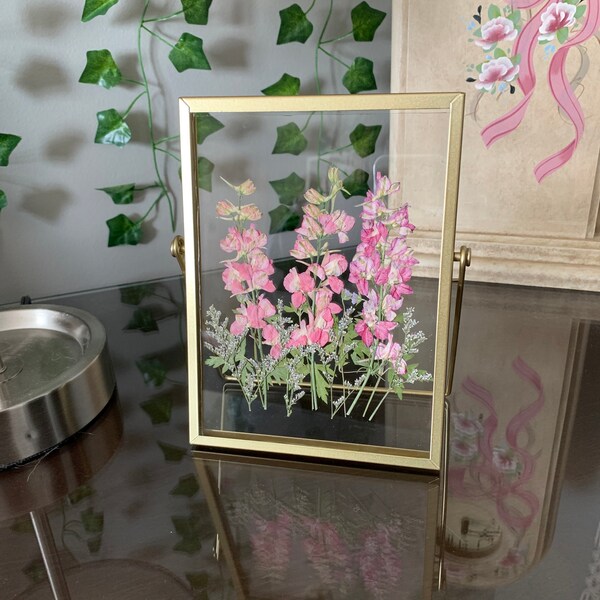 Pressed Flower Frame, Botanical Art Frame, Pressed Dried Flower Frame ...