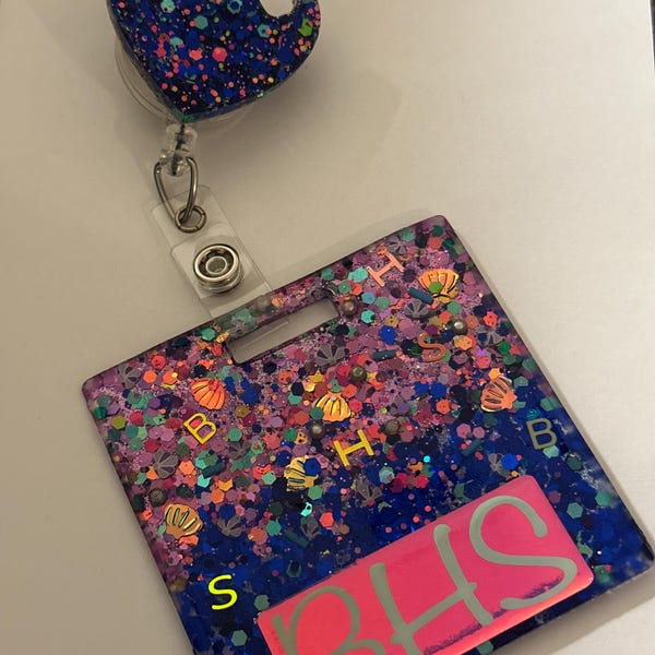 Badge Buddy, Customizable Badge Buddy, Ombre Glitter Badge Buddy ...
