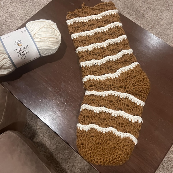 The Gingerbread Stocking Crochet Pattern | Christmas Stocking Crochet Pattern | Gingerbread ...