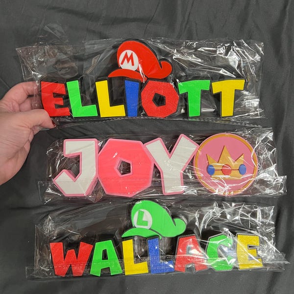 Custom Mario Name Sign Plate for Nursery Kids Room Game Room Mario ...