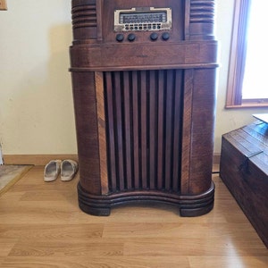 Antique Enclosed Free Standing Light Box With Stained Glass Church ...
