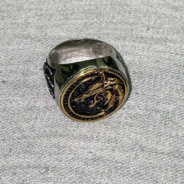 Wolf Witcher Ring Unique Men's Biker Ring Sterling Silver Engagement ...