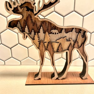 Digital File 7 Layer Deer With Optional Layers Art Piece for | Etsy