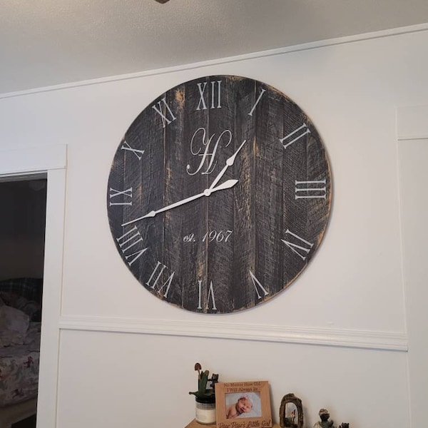 Large Wall Clock / 18" - 42" / Farmhouse Clock / Oversized Wall Clock ...