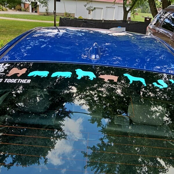 Family Car Decal, Dinosaur Car Sticker, Car Window Decal, Car Family ...