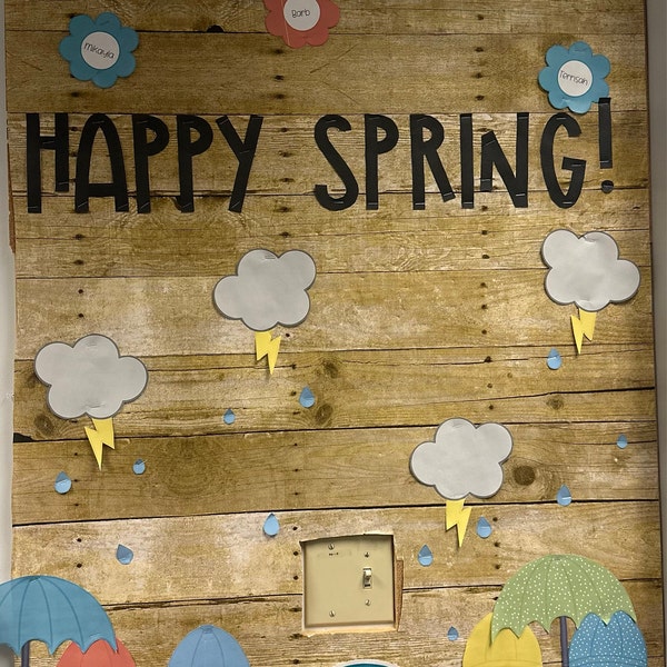 Rainy Day Gnomes- Spring Flowers - April/may Bulletin Board Kit - Etsy